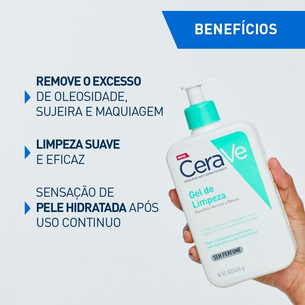 GEL DE LIMPEZA FACIAL FOAMING FACIAL CLEANSER CERAVE 454G